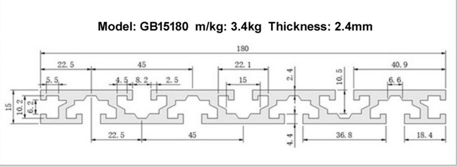 3D model Aluminum profile 15180×300 (for CNC 3018) – Peđa Supurović ...